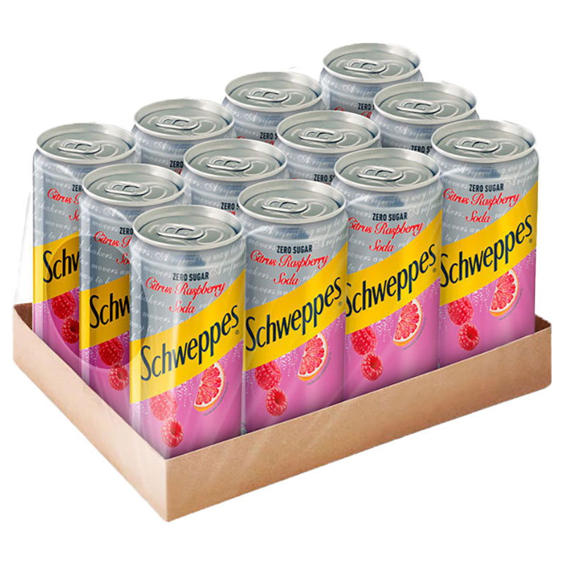 SCHWEPPES Citrus Raspberry Soda No Sugar 330 ml x 12 | Makro PRO