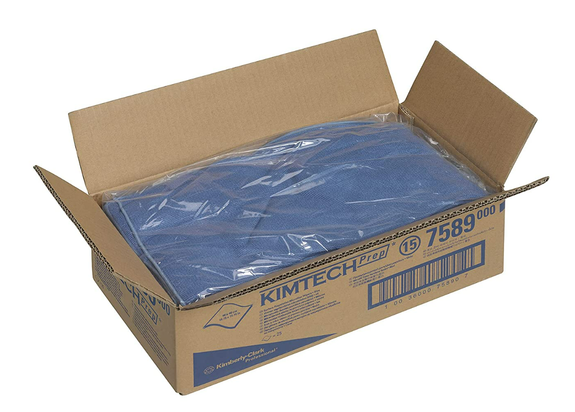 KIMTECH PREP Surface Preparation Microfiber Cloths - Code 75890 - Washable 1-Ply Wiper Knitted ...