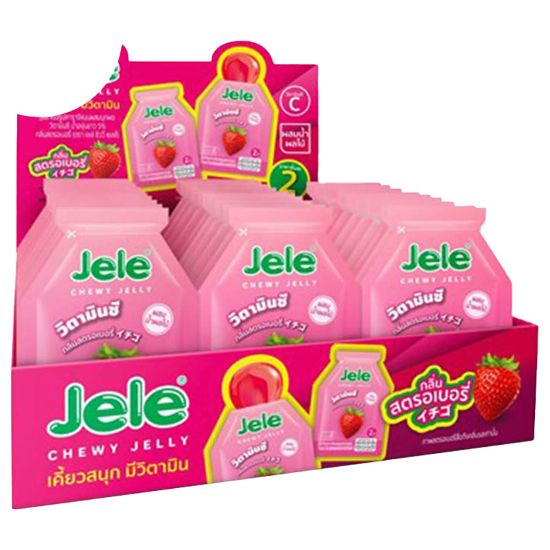 JELE Chewy Jelly Carrageenan Strawberry 18 g 30 pcs | Makro PRO