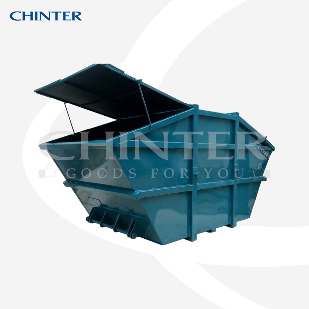 CHINTER SGC8-1 ถังขยะเหล็อกคอนเทนเนอร์ขนาด8000ลิตรชนิดเท2ด้าน สีฟ้าคราม ...