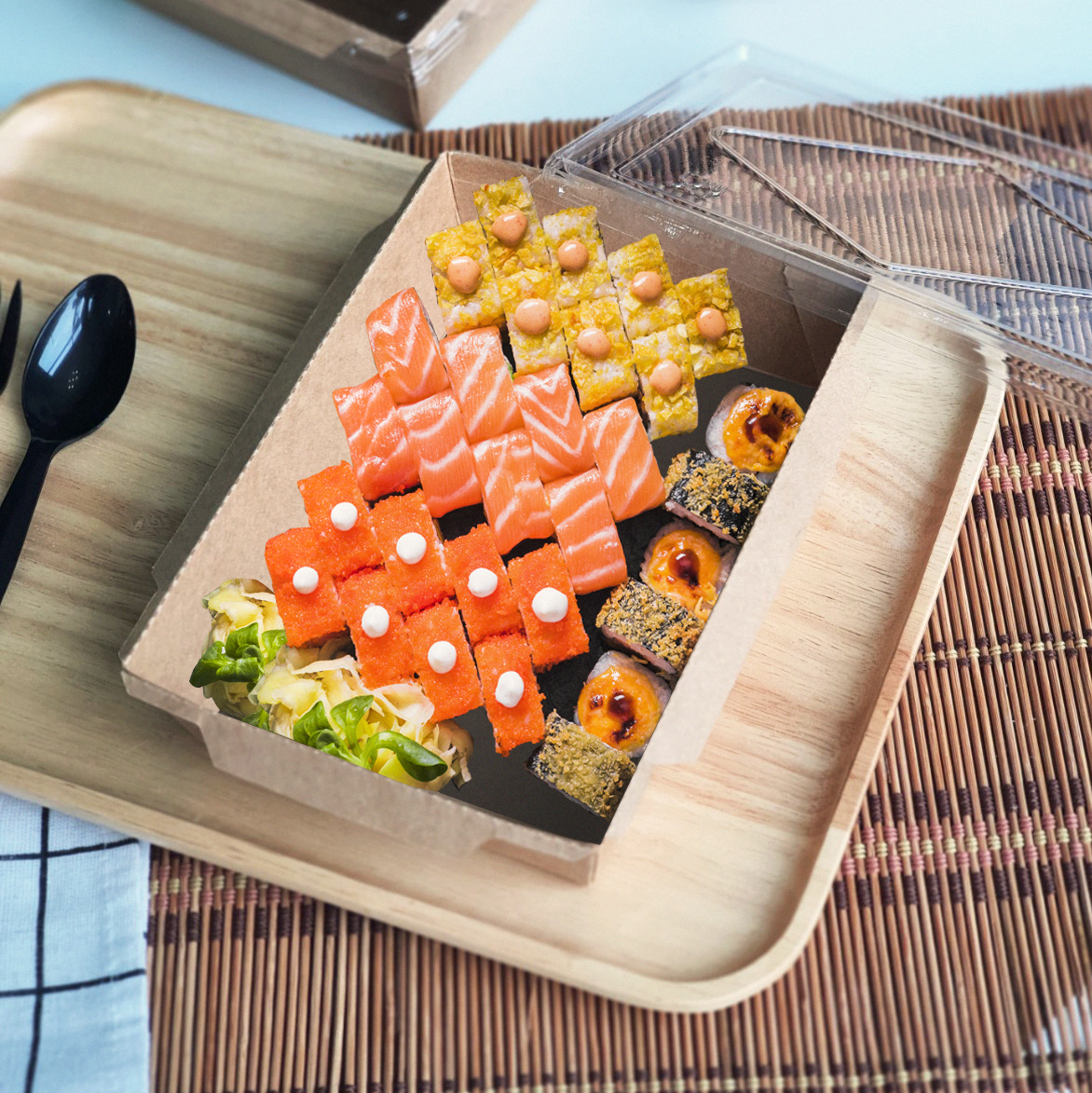 GoodBoxpack Take Out Paper Box with LID 1200 ml per pack of 50 sets ...