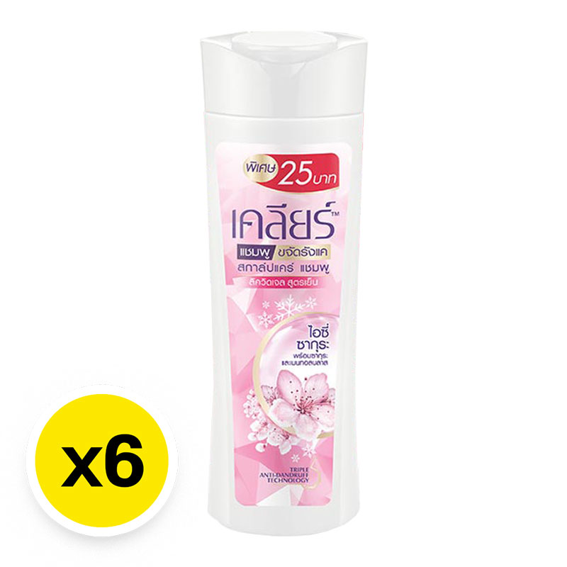 Clear Scalp Care Icy Sakura Liquid Gel Anti-Dandruff Shampoo 65 ml x 6 | Makro PRO