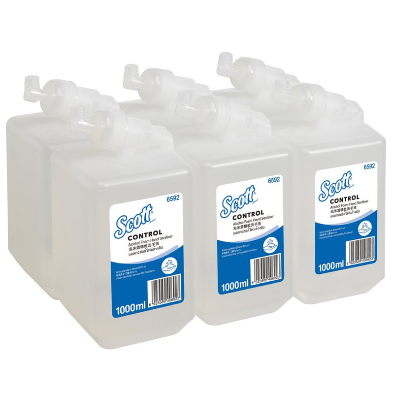 SCOTT Control Alcohol Foam Hand Sanitizer 80% Ethanol 1 L x 6 | Makro PRO