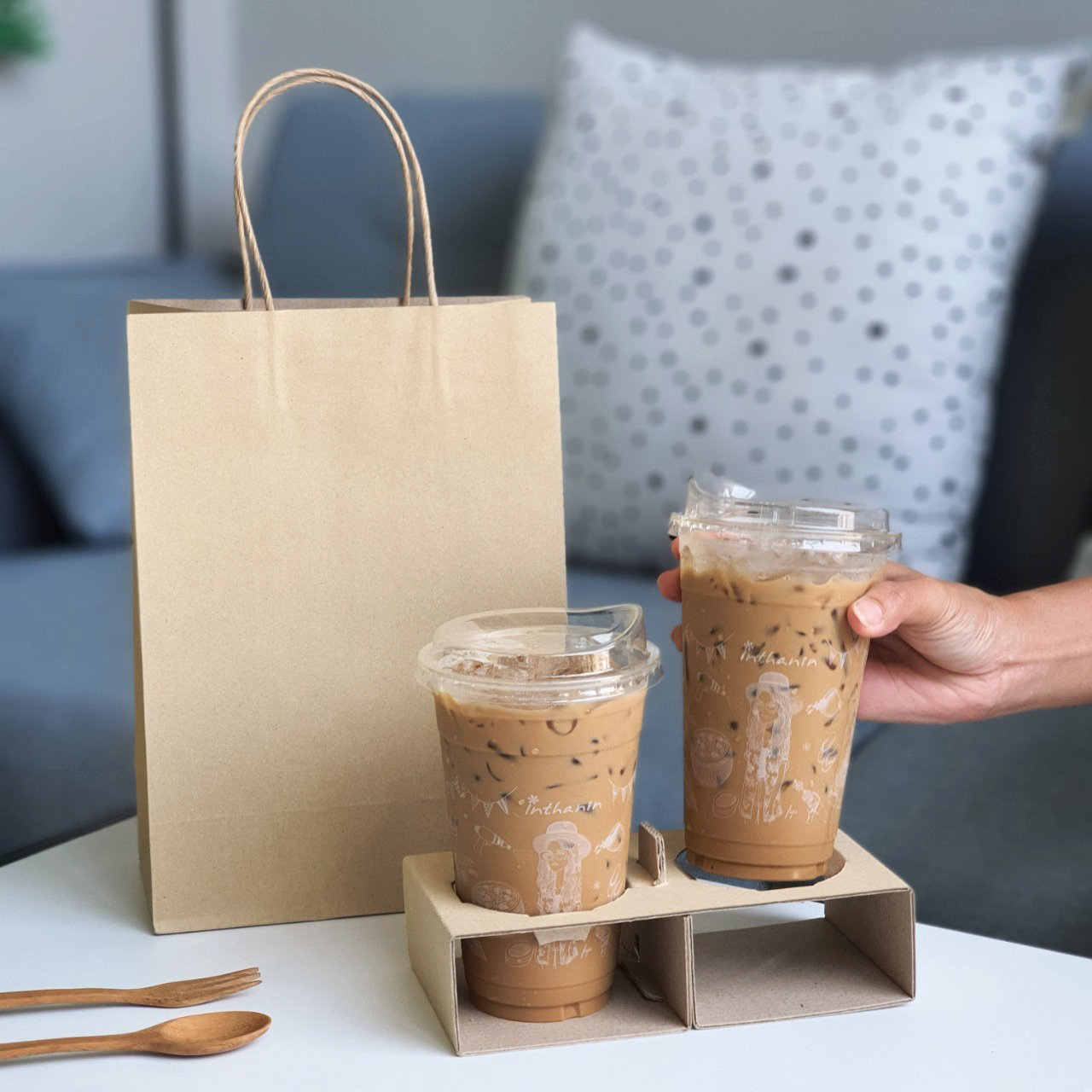 GoodBoxPack ถาดกระดาษลูกฟูกใส่แก้ว 2 ช่อง แพ็ค 50 ชิ้น | Makro PRO