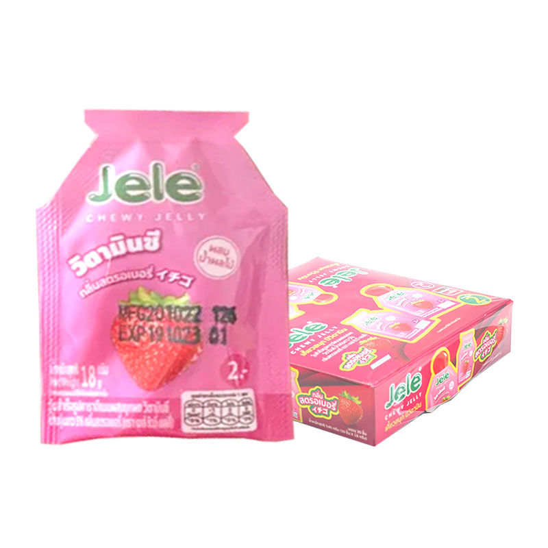 JELE Chewy Jelly Carrageenan Strawberry 18 g 30 pcs | Makro PRO