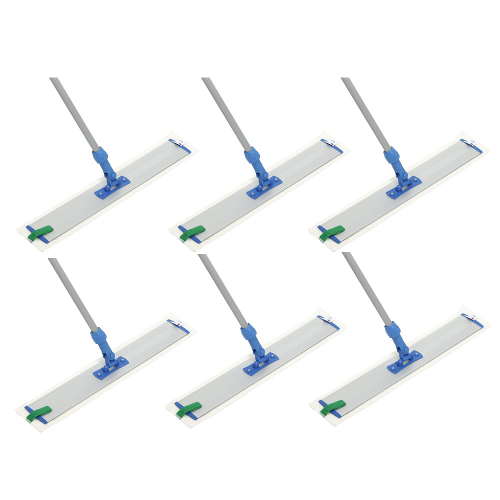TOMKADA 40 cm Microfiber Flat Mop+ 40 cm Blue TC yarn Dust Mop Refill ...