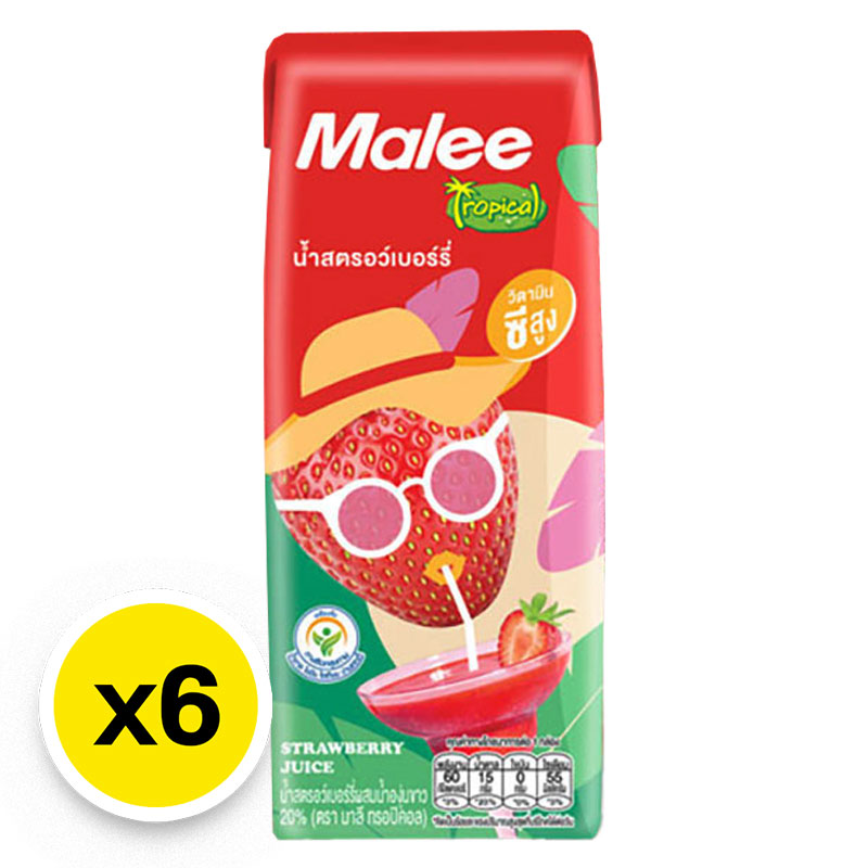 MALEE Tropical 20% Strawberry Juice 180 ml x 6 | Makro PRO