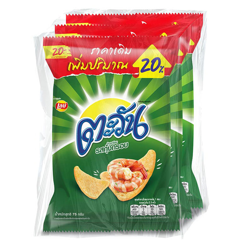 TAWAN Tapioca Chips Crispy Prawn Flavor 67/70 g x 3 | Makro PRO