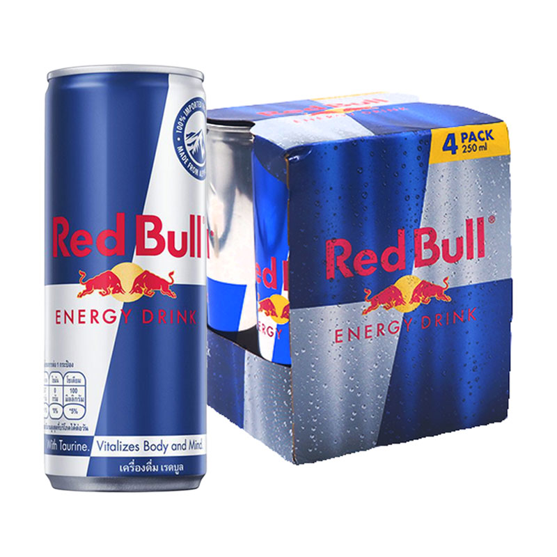 กระทิงแดง เครื่องดื่มชูกำลัง 250 มล. x 4 | Makro PRO