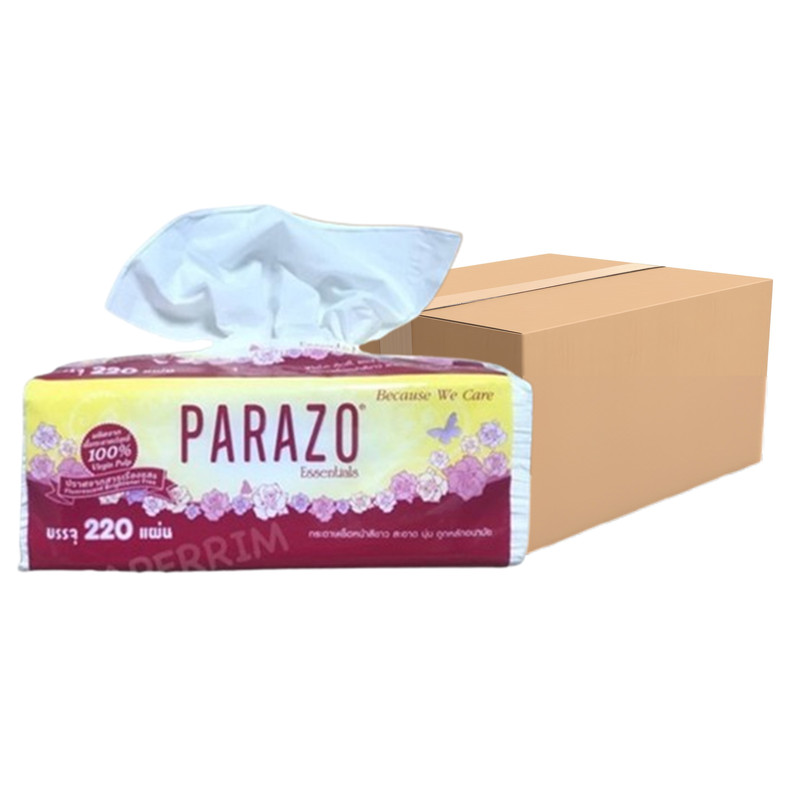 PARAZO กระดาษเช็ดหน้า 220 แผ่น/แพ็ค x 48 ห่อ หนา 2 ชั้น (10,560 แผ่น ...